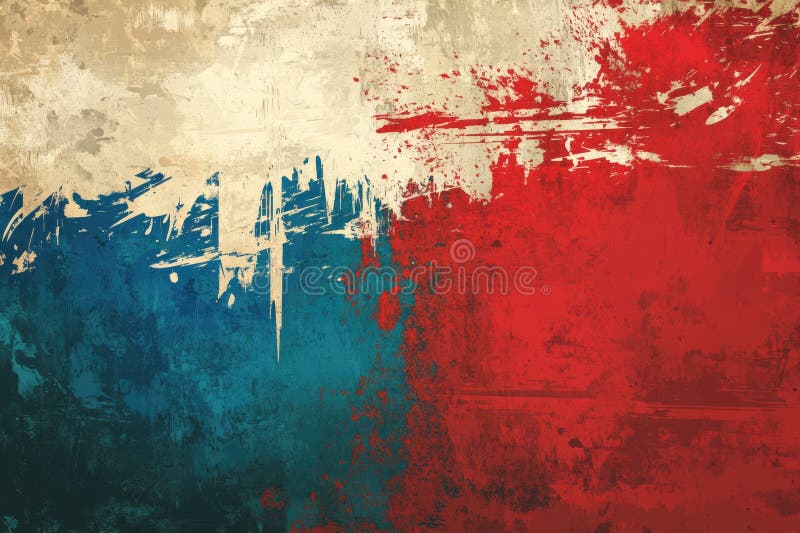 Vintage Czech Republic Flag with Distressed Texture and Brush Stroke ...