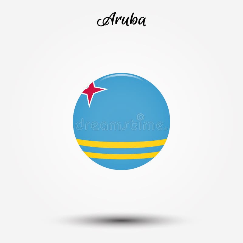 Flag of Aruba stock vector. Illustration of glossy, card - 74965932