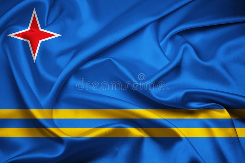 Flag of Aruba, Aruba Flag, National Flag of Aruba. Fabric and Texture ...