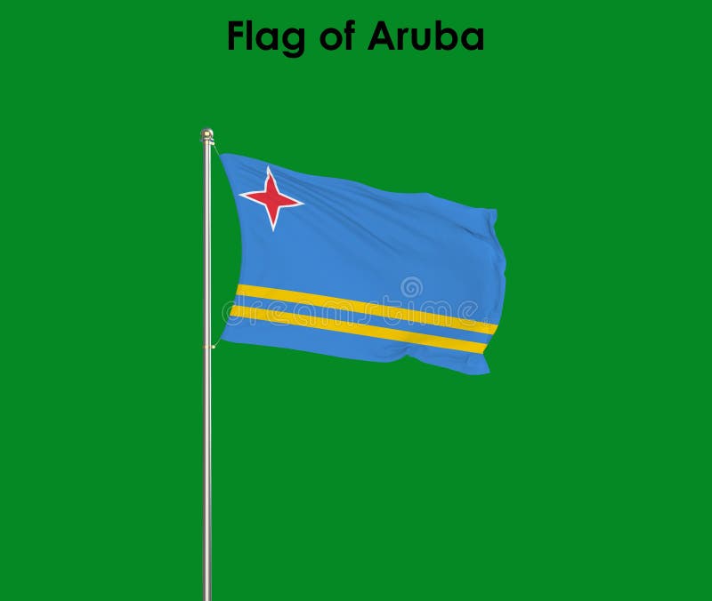 Flag of Aruba, Aruba Flag, National Flag of Aruba. Pole Flag of Aruba ...