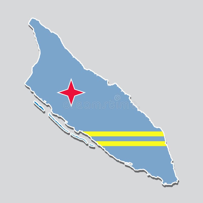 Aruba Shape on White. Bilevel Stock Illustration - Illustration of ...