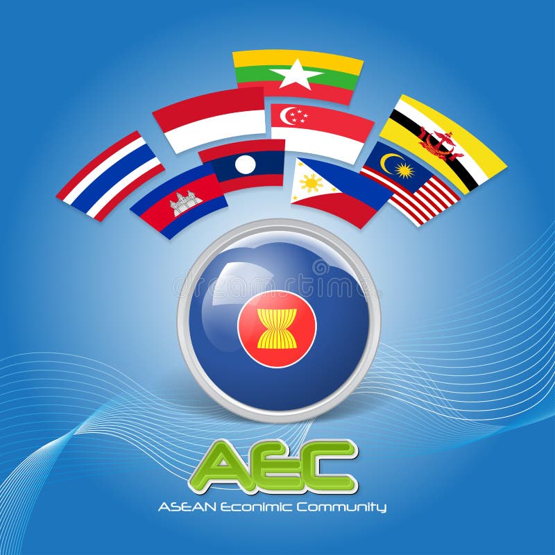 Flag of Asean Economic Community AEC 03 Stock Vector - Illustration of ...
