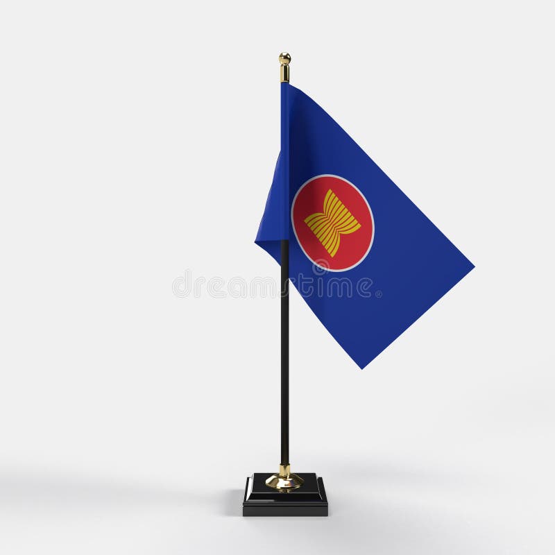 Flag of Asean Economic Community. 3D Rendering Stock Illustration ...