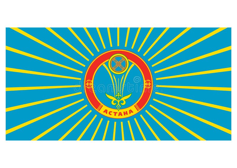 Flag of Astana, Kazakhstan stock illustration. Illustration of emblem ...