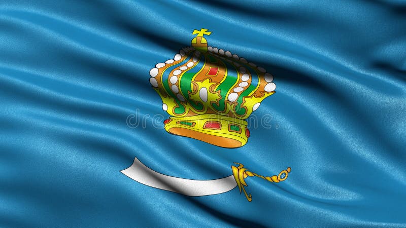 The Flag of Astrakhan Oblast. High Resolution Close-up 3D Illustration ...
