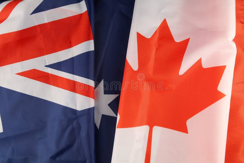 Flag of Australia and Canada Stock Photo - Image of independence ...