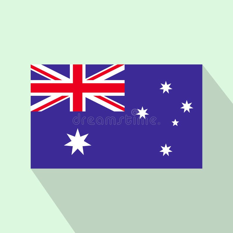 Flag of Australia Icon, Flat Style Stock Illustration - Illustration of ...