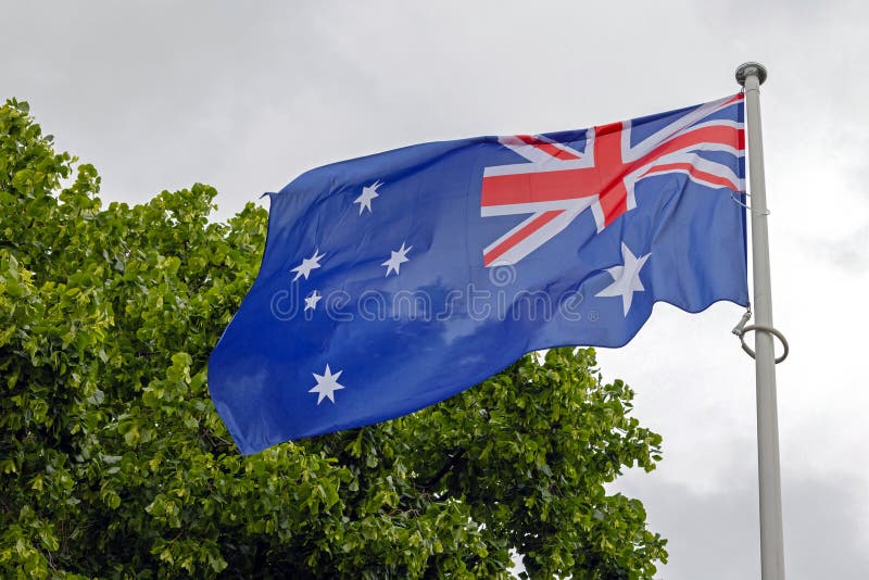Flag of Australia stock image. Image of ensign, pole - 392718475