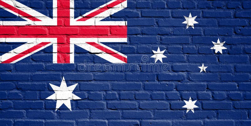 Flag of Australia Painted on a Brick Wall Stock Image - Image of ...