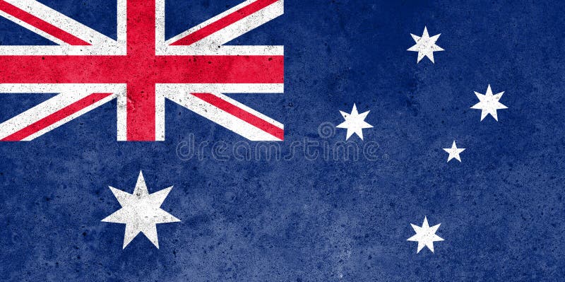 Flag of Australia Painted on the Wall Stock Illustration - Illustration ...