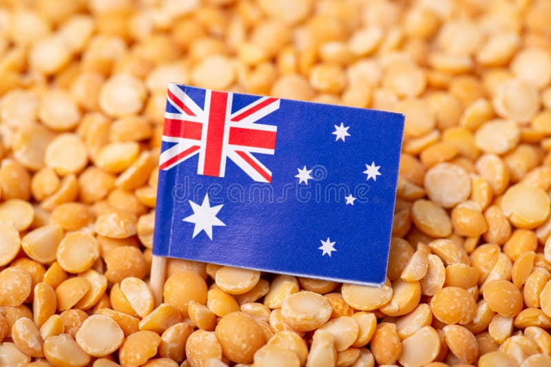 Flag and Map of Australia on Ginger Roots Background Stock Image ...