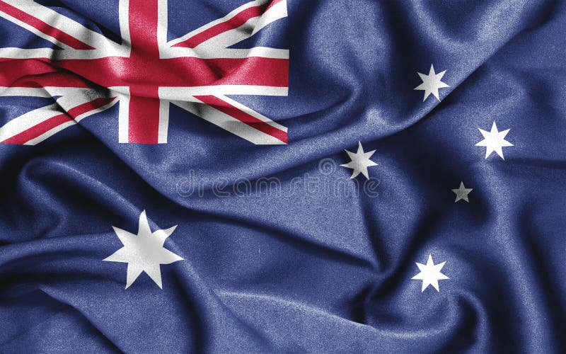 Flag of Australia. Ruffled Flag of Australia Stock Photo - Image of ...