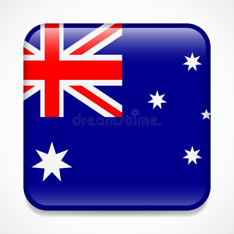 Australia Square Flag Button, Social Media Communication Sign, Stock ...