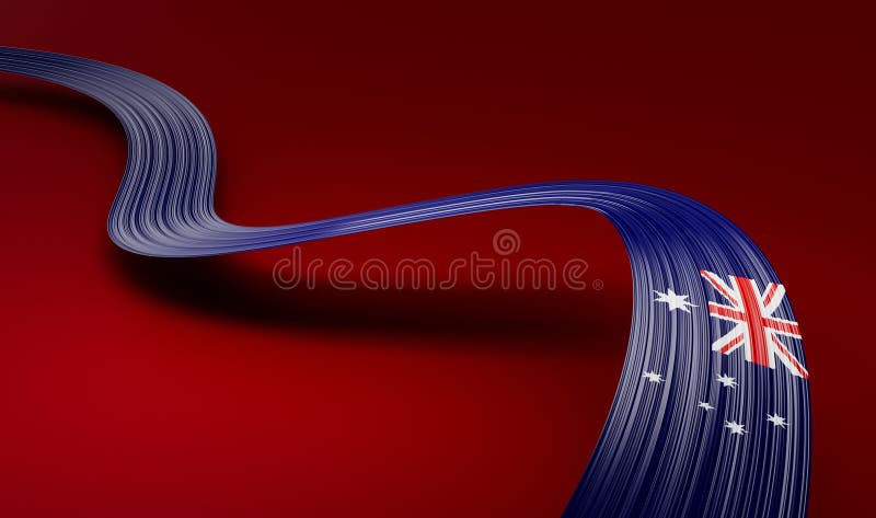 Flag of Australia Waving Ribbons. 3d Illustration Stock Illustration ...