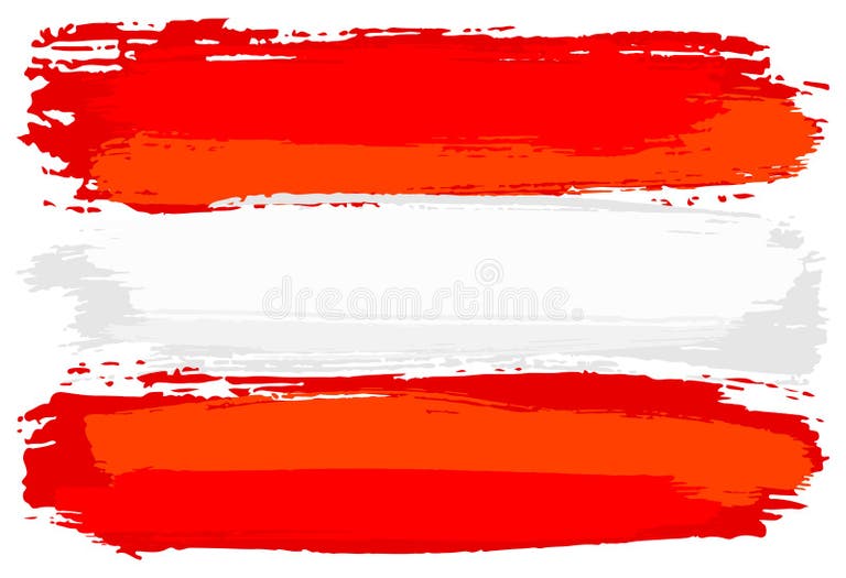 Flag of Austria Painted with Brush Strokes Stock Vector - Illustration ...