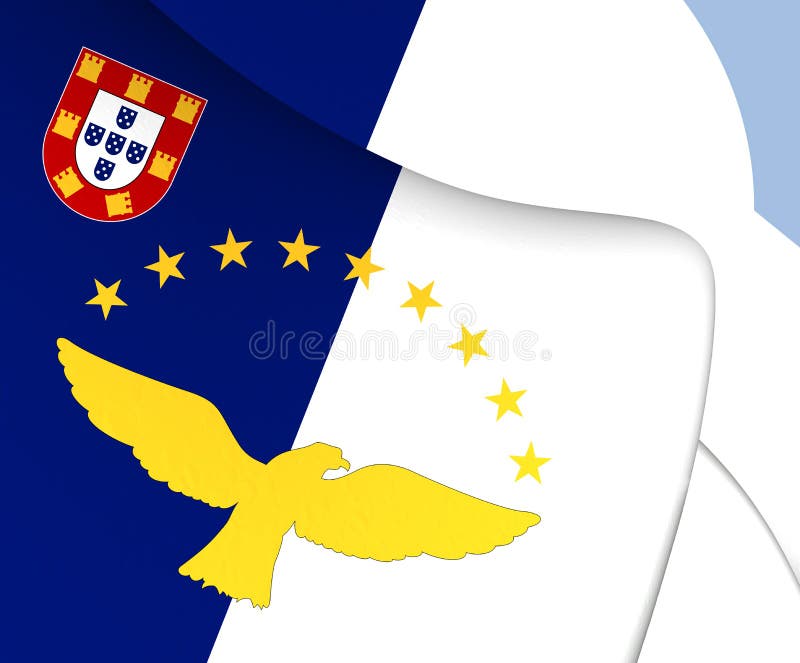 Flag of Azores, Portugal. stock illustration. Illustration of symbol ...