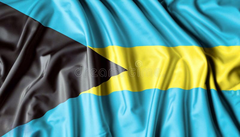 The Flag of the Bahamas is Folded with Visible Satin Texture Stock ...