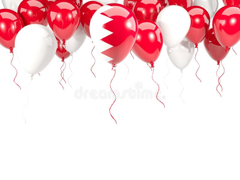 Flag of Bahrain on Balloons Stock Illustration - Illustration of ...