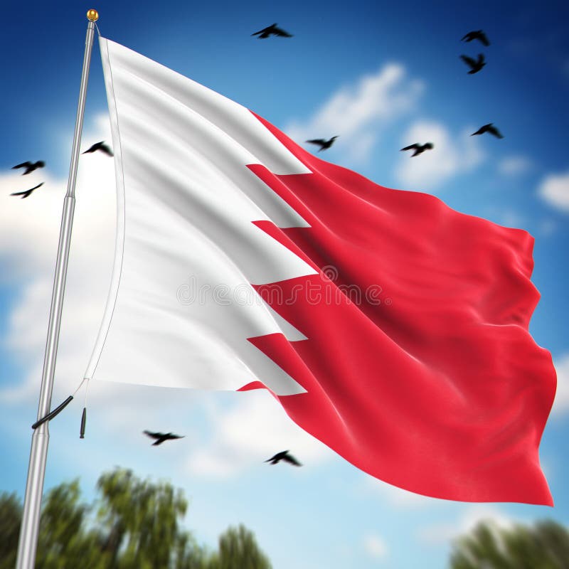 Bahrain Cloud and Flag Illustration Stock Illustration - Illustration ...