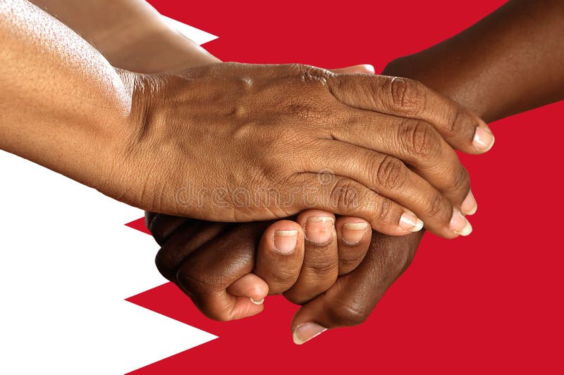 Flag of Bahrain, Intergration of a Multicultural Group of Young People ...