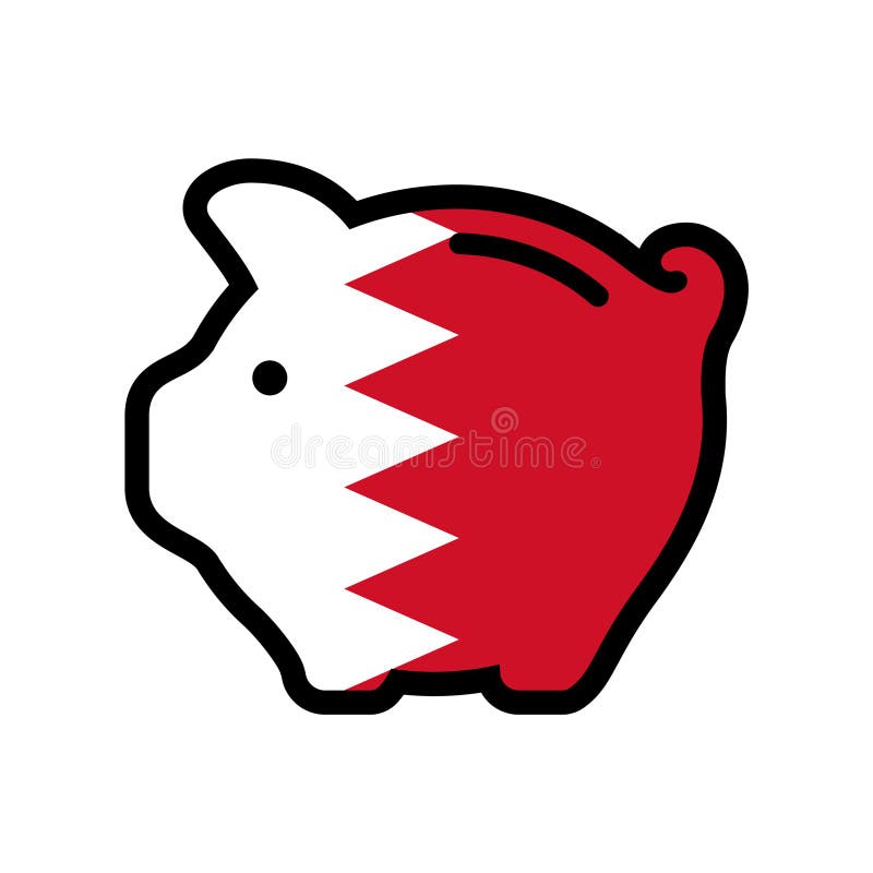 Flag of Bahrain, Piggy Bank Icon, Vector Symbol. Stock Vector ...