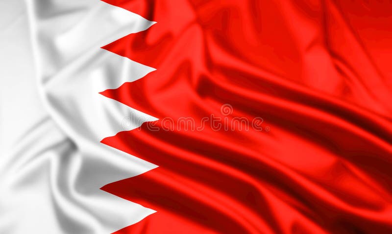 The Flag of Bahrain Rippled Stock Illustration - Illustration of banner ...