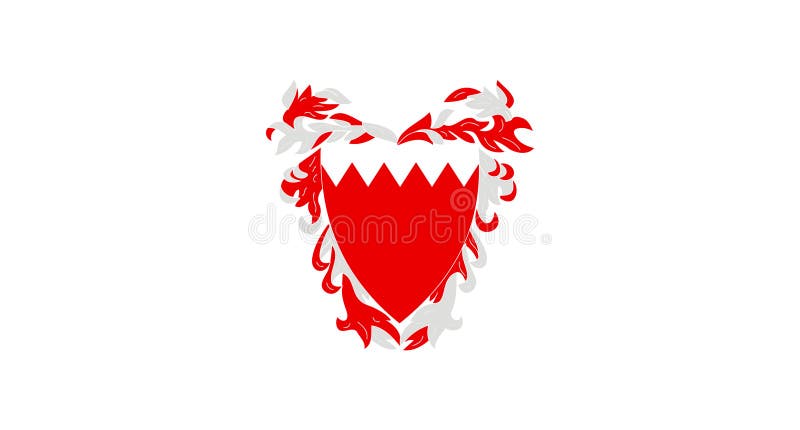 Flag of Bahrain stock illustration. Illustration of symbol - 311279972