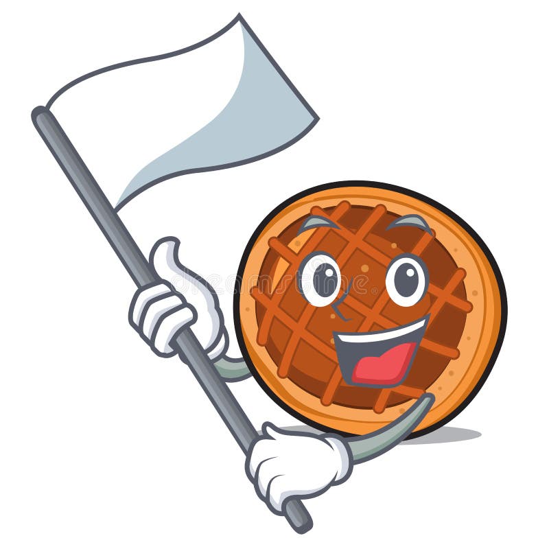With Flag Baket Pie Mascot Cartoon Stock Vector - Illustration of ...