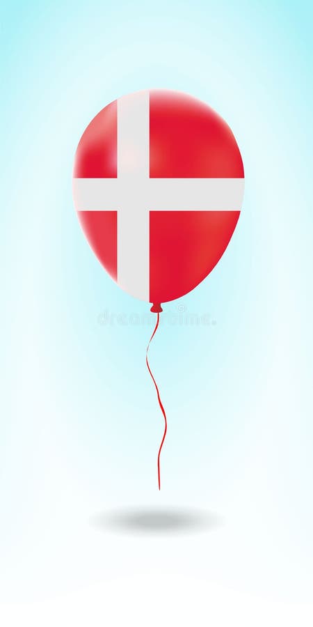 Denmark Balloon with Flag.Ballon in the Country National Colors. Stock ...
