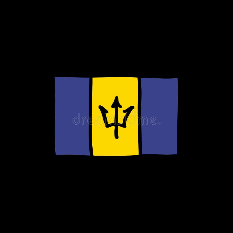 Flag of Barbados Doodle Icon Stock Illustration - Illustration of ...