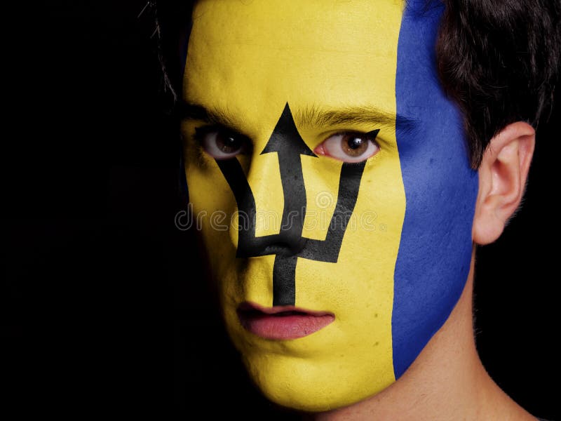 Flag of Barbados stock image. Image of bajan, person - 36535923