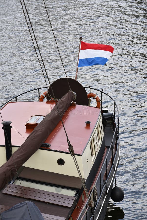 Flag at a Barge stock photo. Image of housing, city, classical - 90889166