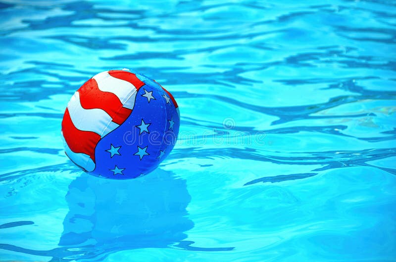 Flag Beach Ball in Swimming Pool Stock Photo - Image of water, bold ...