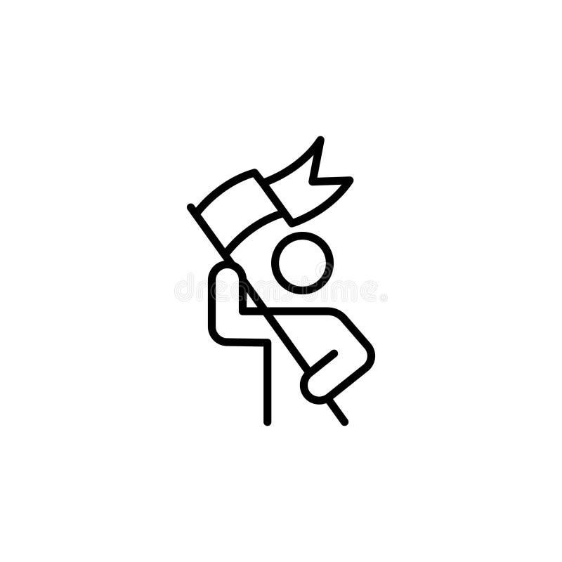 Flag bearer icon stock vector. Illustration of reward - 337250452