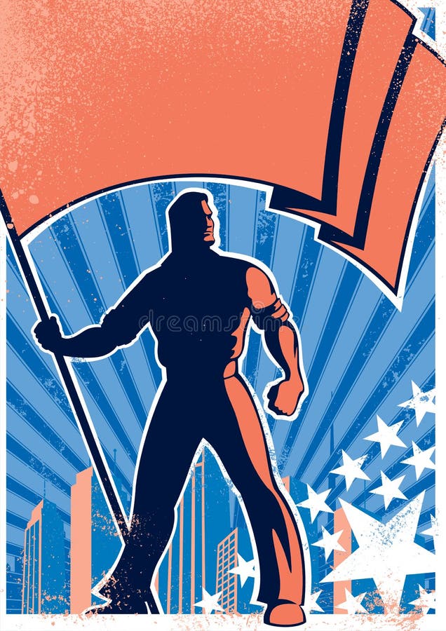 Flag Bearer stock vector. Illustration of colors, silhouette - 22364147