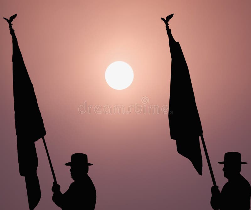 Flag bearers stock image. Image of flag, silhouettes - 21091543
