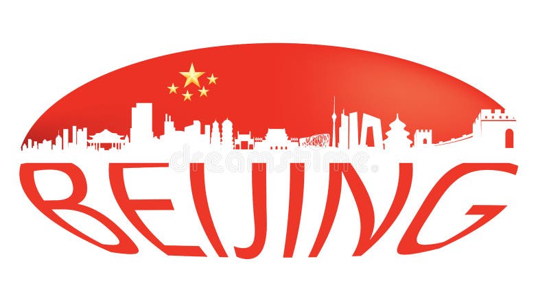 The flag Beijing Skyline stock illustration. Illustration of design ...