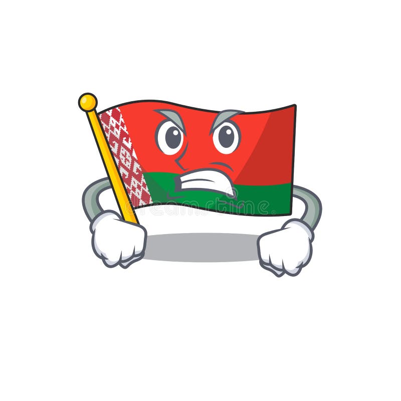 Flag Belarus Isolated with the Angry Cartoon Stock Vector ...