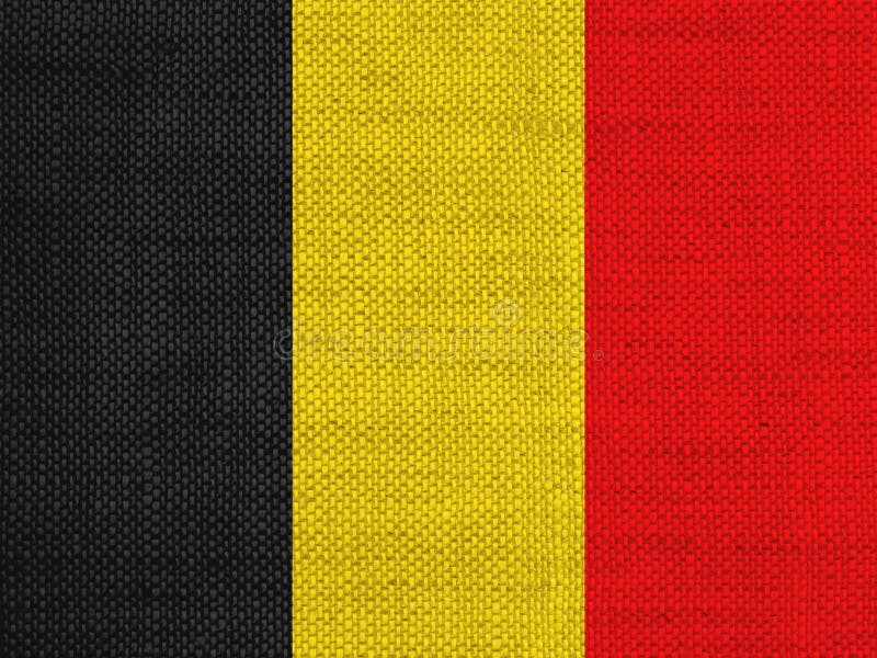Flag of Belgium on Old Linen Stock Photo - Image of cloth, national ...