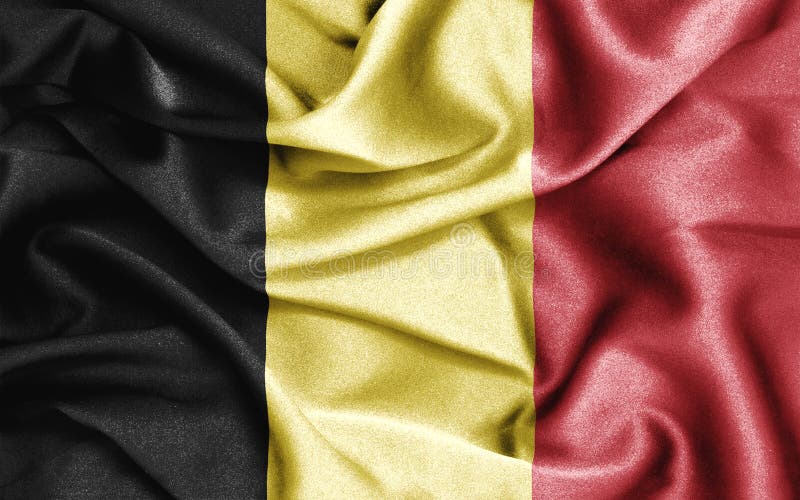 Flag of Belgium. Ruffled Flag of Belgium Stock Image - Image of ...