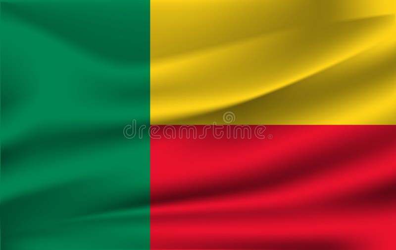 Flag of Benin. Realistic Waving Flag of Republic of Benin Stock ...