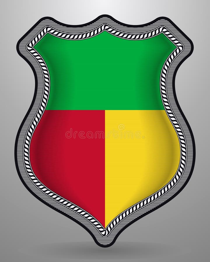 Flag of Benin. Vector Badge and Icon Stock Vector - Illustration of ...