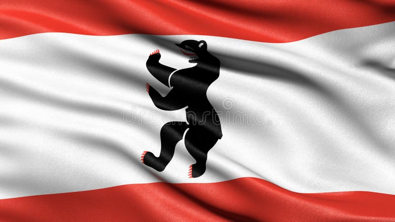 Flag of Berlin Waving in the Wind. 3D Illustration Stock Illustration ...