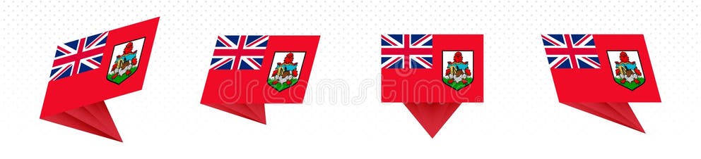 Flag of Bermuda in Modern Abstract Design, Flag Set Stock Vector ...
