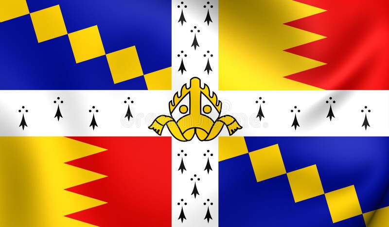 Flag of Birmingham, England. Stock Illustration - Illustration of ...