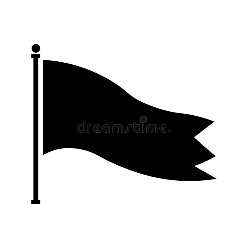 Flag Black Vector Icon on White Background Stock Image - Image of ...