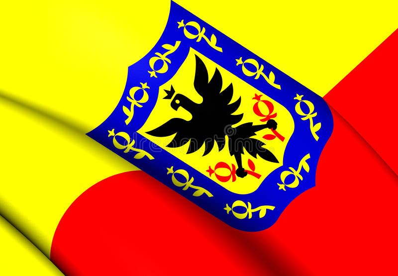 Flag of Bogota, Colombia. stock illustration. Illustration of wave ...