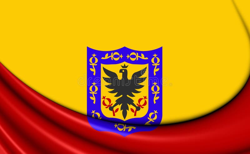 Flag of Bogota, Colombia. stock illustration. Illustration of wave ...