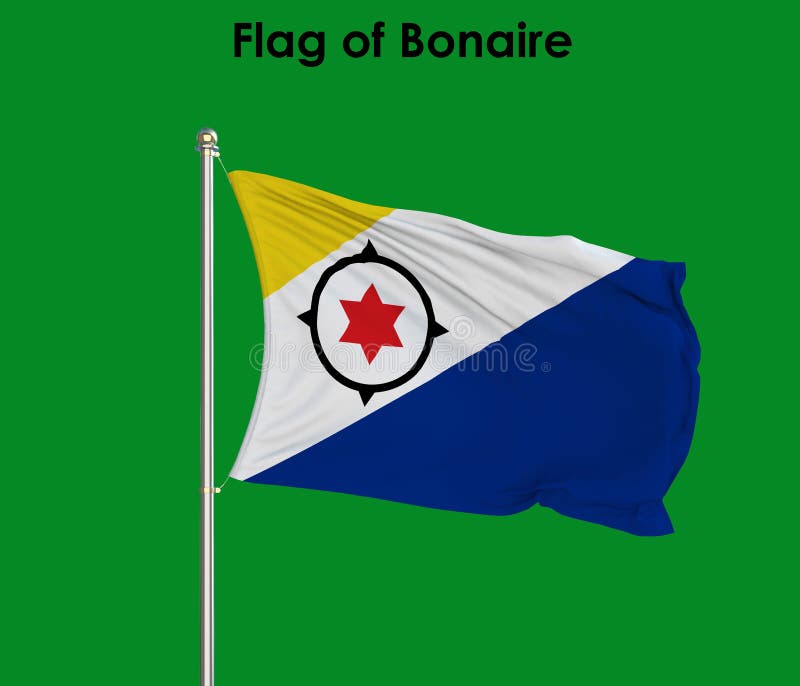 Flag of Bonaire, Bonaire Flag, National Flag of Bonaire. Pole Flag of ...