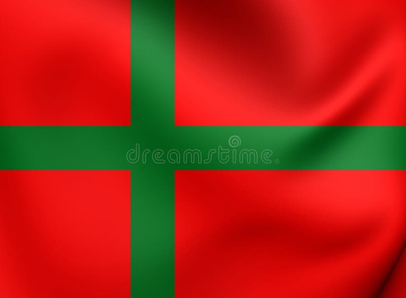 Flag of Bornholm, Denmark. stock illustration. Illustration of render ...